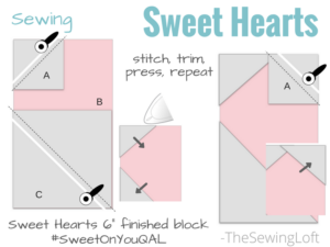 Sweet Hearts Block Sewing Instructions - The Sewing Loft