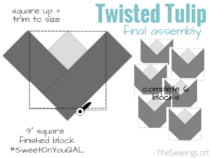 Twisted Tulip Block Sewing Instructions - The Sewing Loft